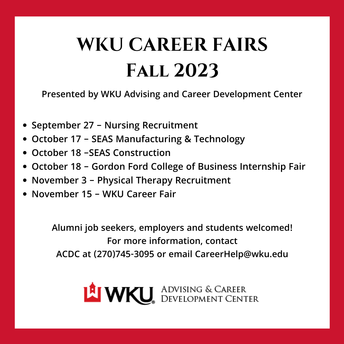 WKU Career Fairs | The WKU Parent & Family Portal